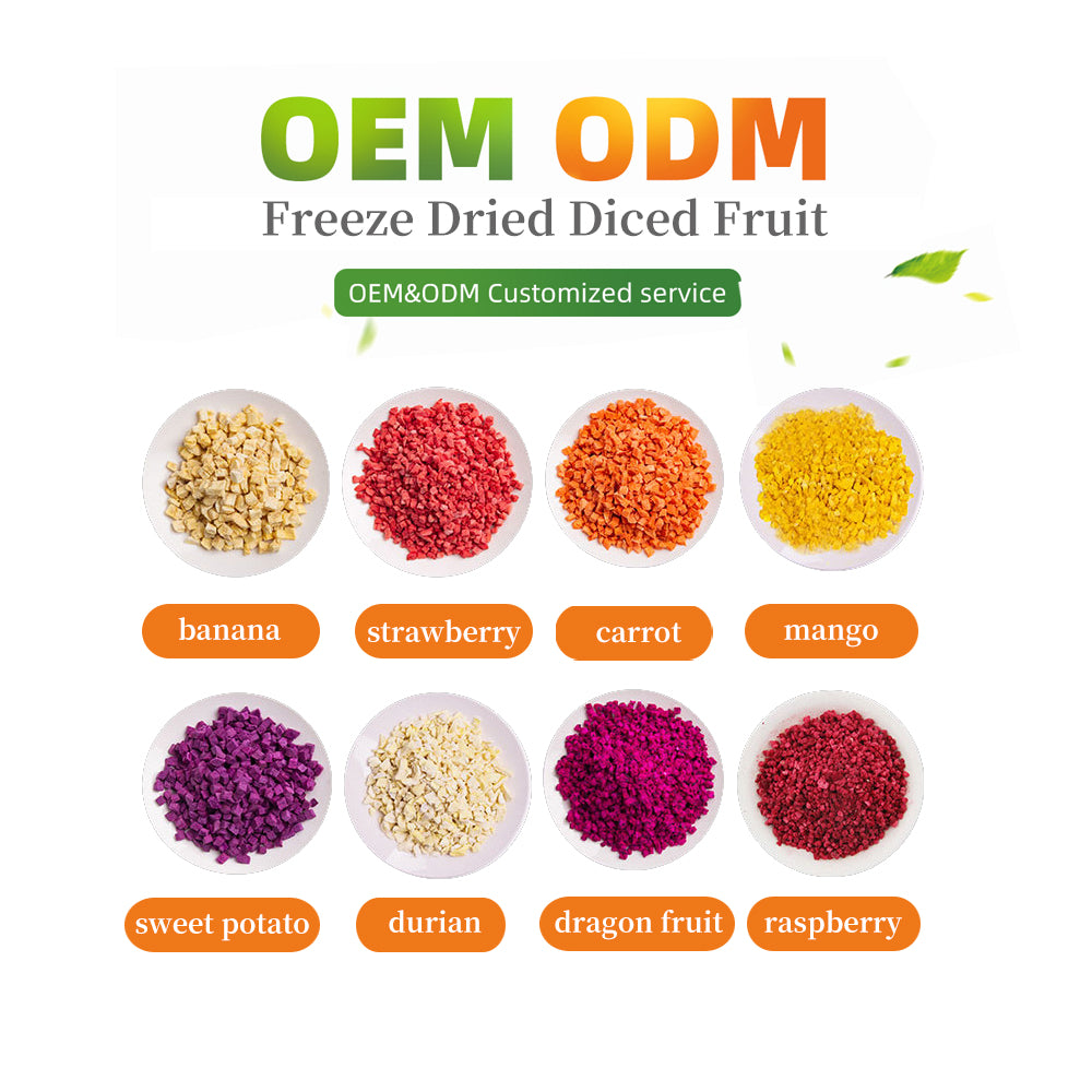 Freeze-dried diced fruit is commonly used in various areas of health f ...